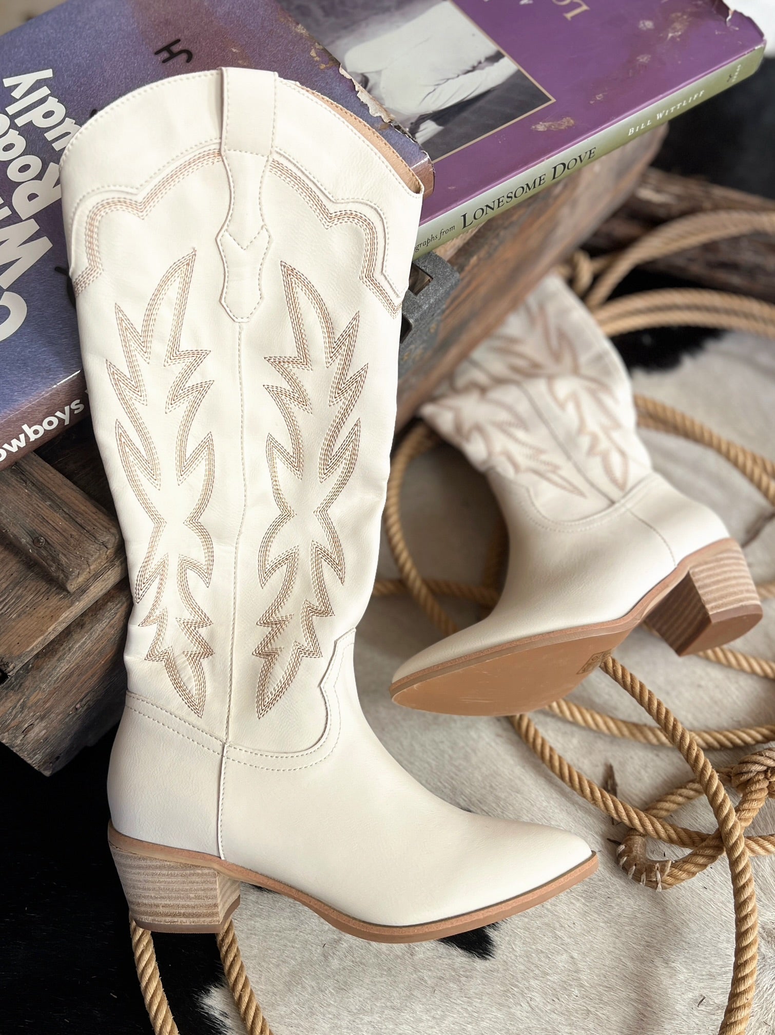 White Waco Whipstitch Cowgirl Boots | GET GUSSIED UP – gussied up online