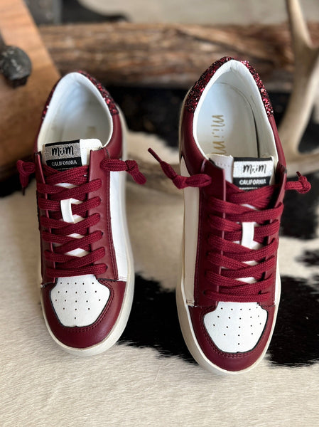 Maroon Candace Star Sneaker | Gussied Up Online Boutique – gussied up ...