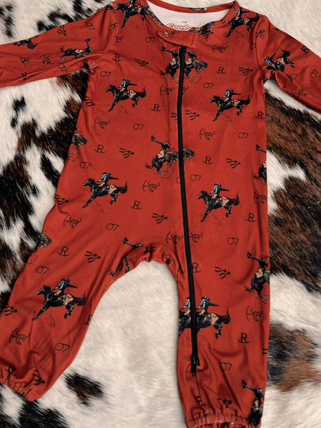 Kid's Vintage Bronc Red Jumpsuit | Gussied Up Online Boutique – gussied ...