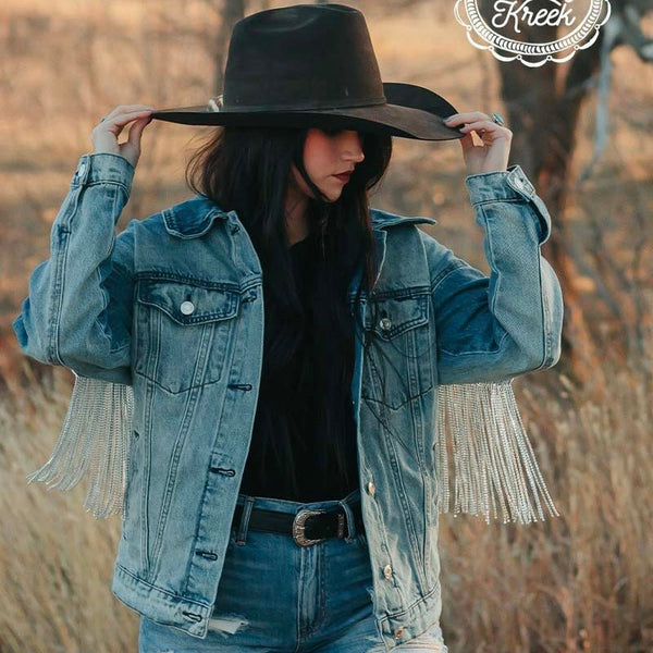 Plus Rhinestone Rodeo Denim Jacket* – gussied up online